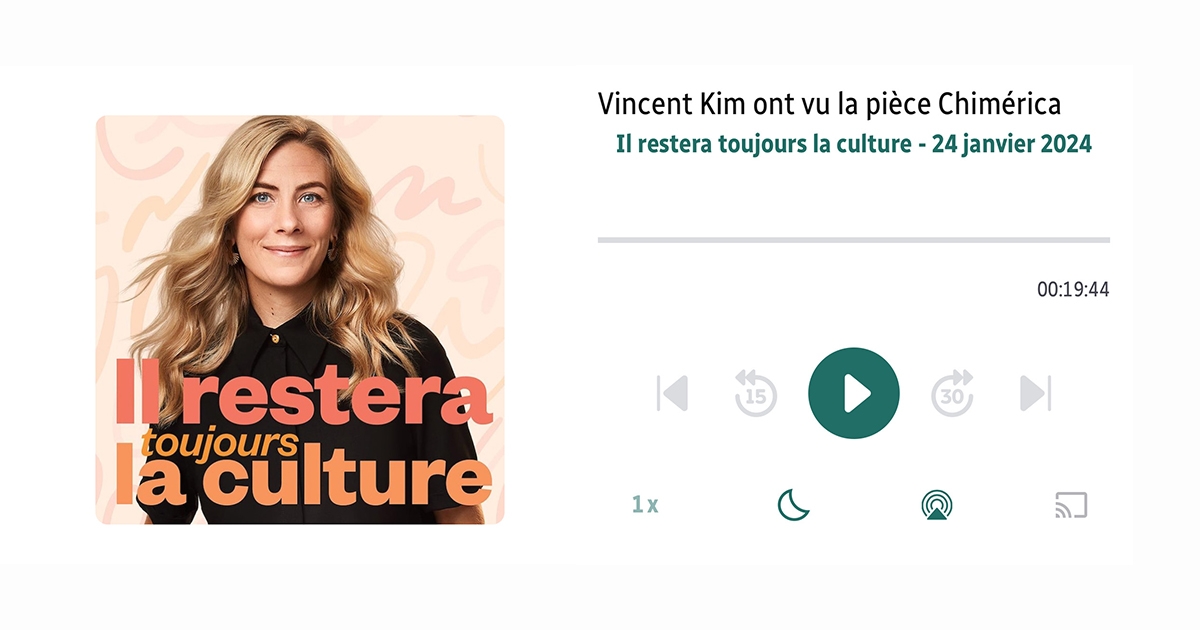 Critique Chimerica | Catherine Mercier et Vincent Kim à Il restera ...